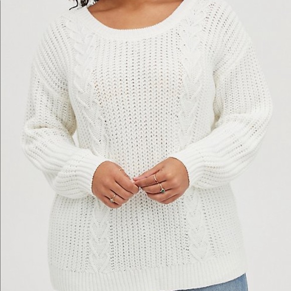 torrid | Sweaters | Torrid Womens Cable Knit Tie Back Sweater Size 2x ...